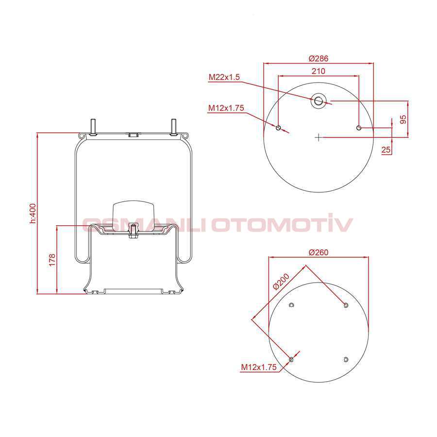 AIR SPRING WITH METAL PISTON - ED 1811-K02 - SUSPENSION - AIR SPRING ...