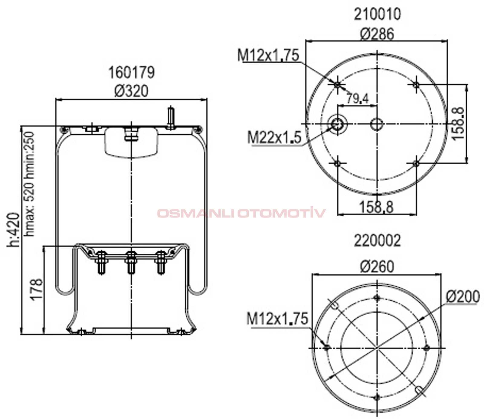 AIR SPRING WITH METAL PISTON - ED 1813-K03 - SUSPENSION - AIR SPRING ...